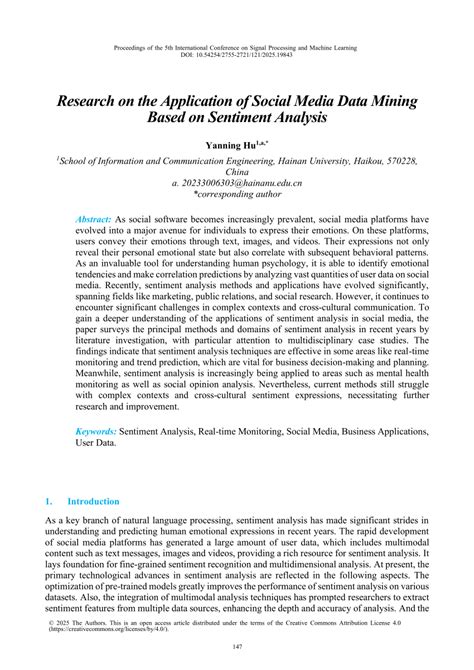 Pdf Research On The Application Of Social Media Data Mining Based On