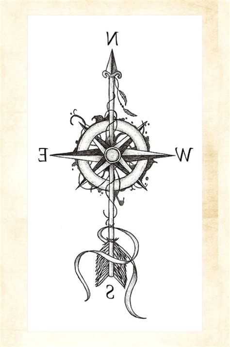 Compass Drawing Tattoo