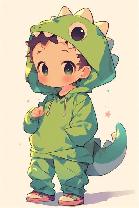 Chibi Dino Guardian Ready For Adventure In 2025 Chibi Anime Chibi Character Design