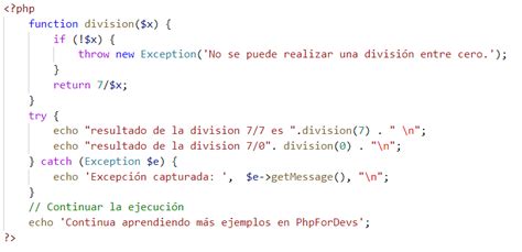 Sintaxis Manejo De Errores En Php Try Catch Rphpfordevs