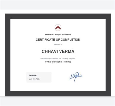 Chhavi Verma On Linkedin Six Sigma Completed 👍