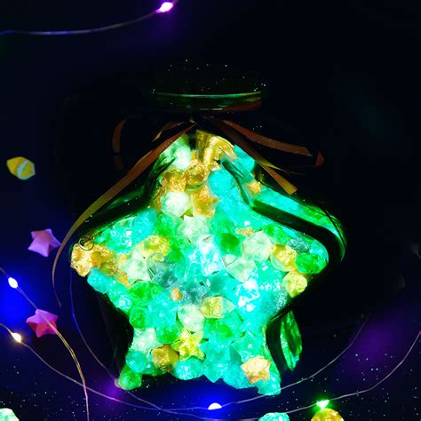 创意星星灯玻璃漂流空瓶子幸运许愿透明520成品折纸条diy叠五角罐 虎窝淘