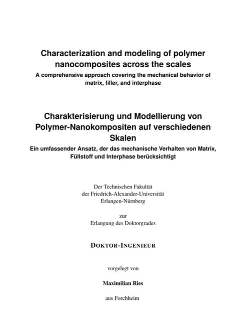 Pdf Characterization And Modeling Of Polymer Nanocomposites Across The Scales A