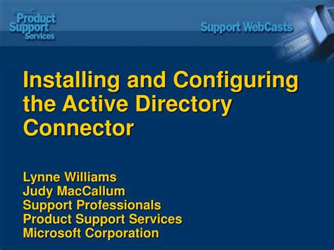 Ppt Installing And Configuring The Active Directory Connector Lynne