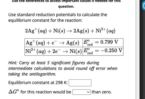 Question Use Standard Reduction Potentials To