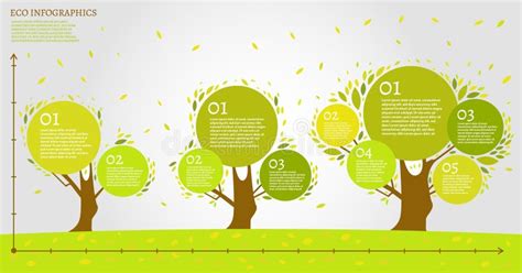 Beautiful Bio Infographics With Leaves And Tree Ecology Biology Concept Stock Vector