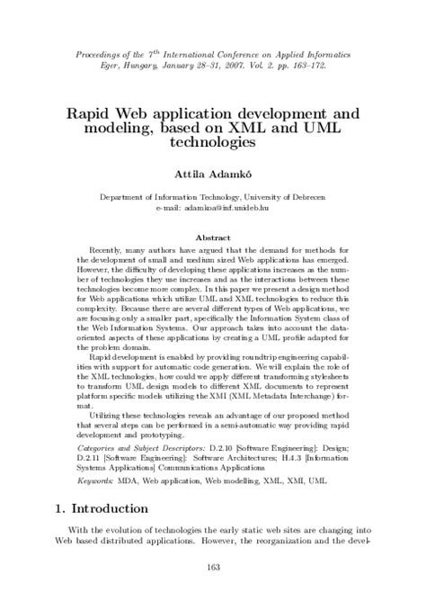 pdf rapid web application development and modeling based on xml and