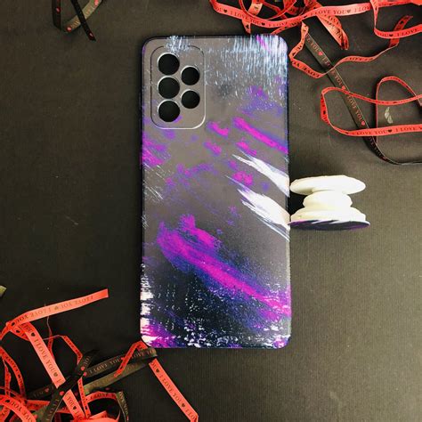 قیمت و خرید کاور مدل آبرنگی مناسب برای گوشی موبایل سامسونگ Galaxy A72 به همراه پاپ سوکت