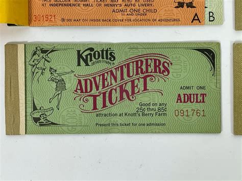Vintage 1970s Knotts Berry Farm Tickets