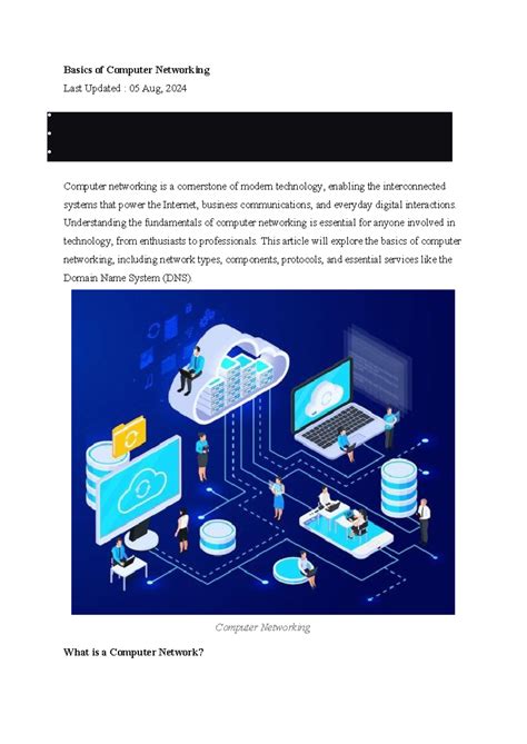 Basics Of Computer Networking Lecture 1 Basics Of Computer Networking Last Updated 05 Aug