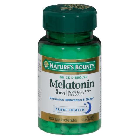 Natures Bounty Melatonin 3 Mg Quick Dissolve Tablets Brookshires
