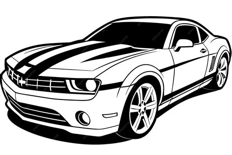 Chevrolet Camaro Car Vector Illustration With White Background Cartoon