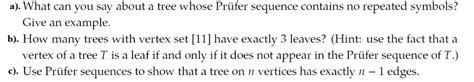 a what can you say about a tree whose prüfer