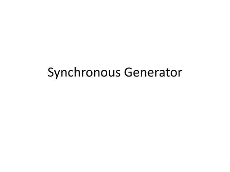 ppt synchronous generator powerpoint presentation free download id