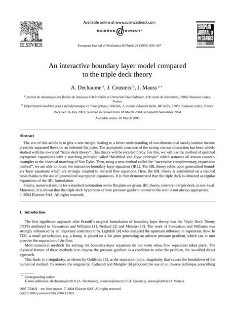 pdf an interactive boundary layer model compared to the triple deck