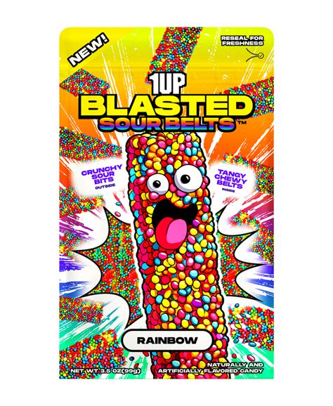 Rainbow Sour Belts 1up Candy