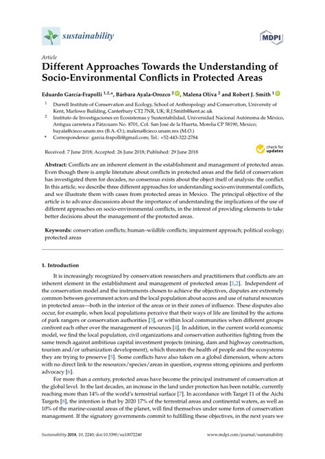 Pdf Different Approaches Towards The Understanding Of Socio Environmental Conflicts In