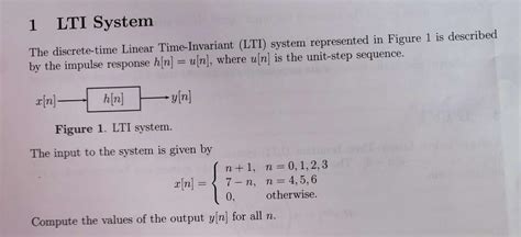 Solved The Discrete Time Linear Time Invariant LTI System Chegg