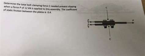 Solved Determine The Total Bolt Clamping Force C Needed
