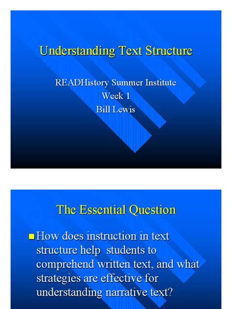 Text Struct Pdf Reading Comprehension Narrative