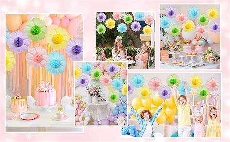Zilue Pastel Party Decorations Paper Flowers Decorations