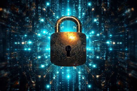 An Image Representing Cybersecurity With Elements Like Digital Locks