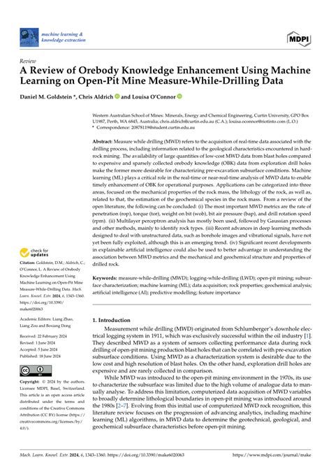 Pdf A Review Of Orebody Knowledge Enhancement Using Machine Learning