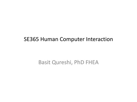 Ppt Se365 Human Computer Interaction Powerpoint Presentation Free Download Id 8951441