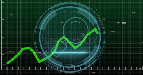 Animation Of Graph Over Magnifying Glass Cyber Security Text In Shield