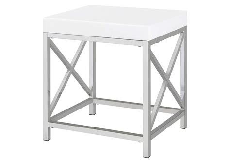 Eliza Vanity Set With Lighting And Stool White And Chrome