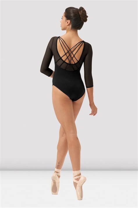 Ladies Mirella Boheme 34 Sleeve Leotard Black Bloch Dance Eu