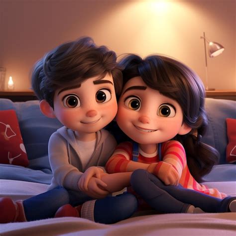 Premium Ai Image Siblings Love Animation