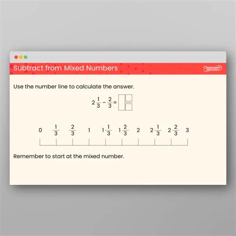 Subtract From Mixed Numbers Homework Resource Classroom Secrets