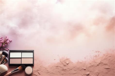 Makeup Tools Border Design Around Copy Space Background Flat Lay