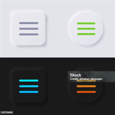 설정 기호 또는 제어 아이콘 세트 웹 디자인을 위한 다색 Neumorphism 버튼 소프트 Ui 디자인 응용 프로그램 Ui 등 버튼 벡터 3차원 형태에 대한 스톡 벡터 아트