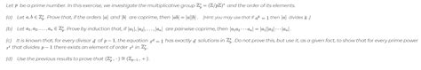 Solved Let P Be A Prime Number In This Exercise We Chegg