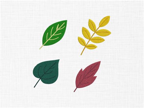 Autumn Leaf Bundle Embroidery Design Leaf Embroidery Designs Etsy