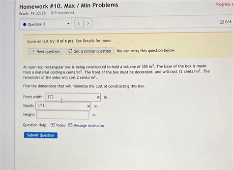 solved homework 10 max min problems progress 5 core