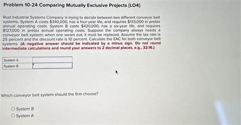 Solved Rust Industrial Systems Company Is Trying To Decide