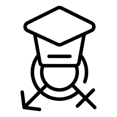 Vector De Contorno De Icono De Graduación De Educación Sexual Pubertad