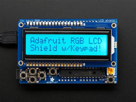 Rgb Lcd Shield Kit With 16x2 Character Display Positive Display The