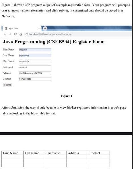 Solved Figure I Shows A JSP Program Output Of A SolutionInn