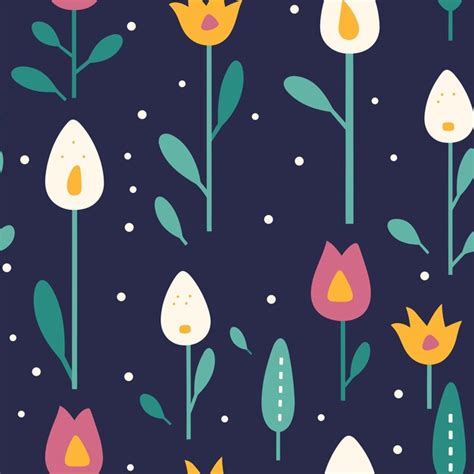 Premium Vector Seamless Colorful Tulip Pattern