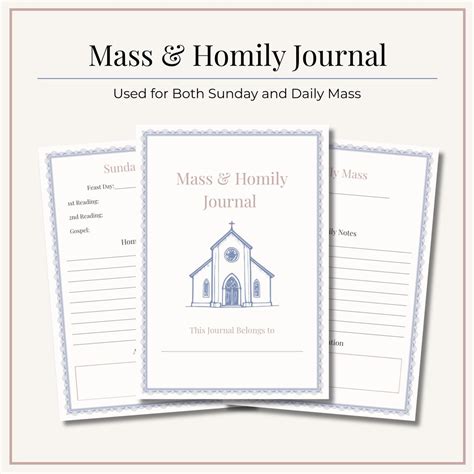 Mass And Homily Journal Catholic Mass Notes Etsy