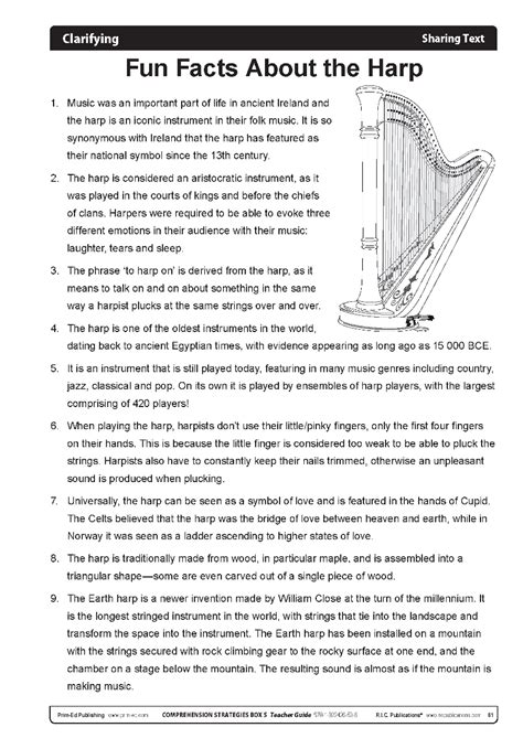Make Sense Of Comprehension With A Clarifying Strategy Ric Publications