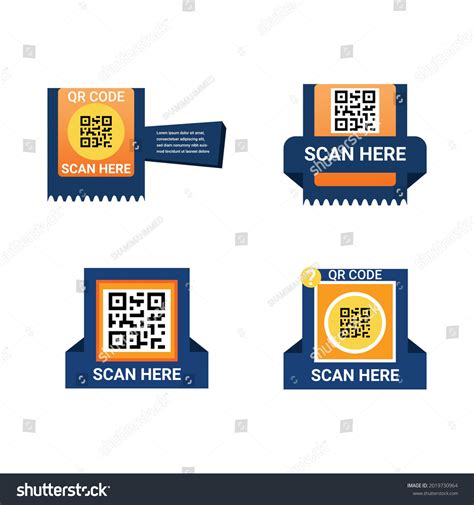 qr code frame vector set scan stock vector royalty free 2019730964