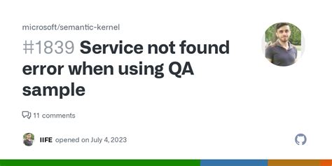 Service Not Found Error When Using Qa Sample · Issue 1839 · Microsoft