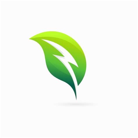 Premium Vector Green Leaf With Renewable Energy Combination Shape