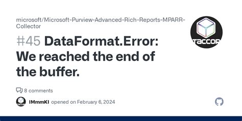Dataformaterror We Reached The End Of The Buffer · Issue 45 · Microsoftmicrosoft Purview