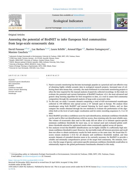 Pdf Assessing The Potential Of Birdnet To Infer European Bird